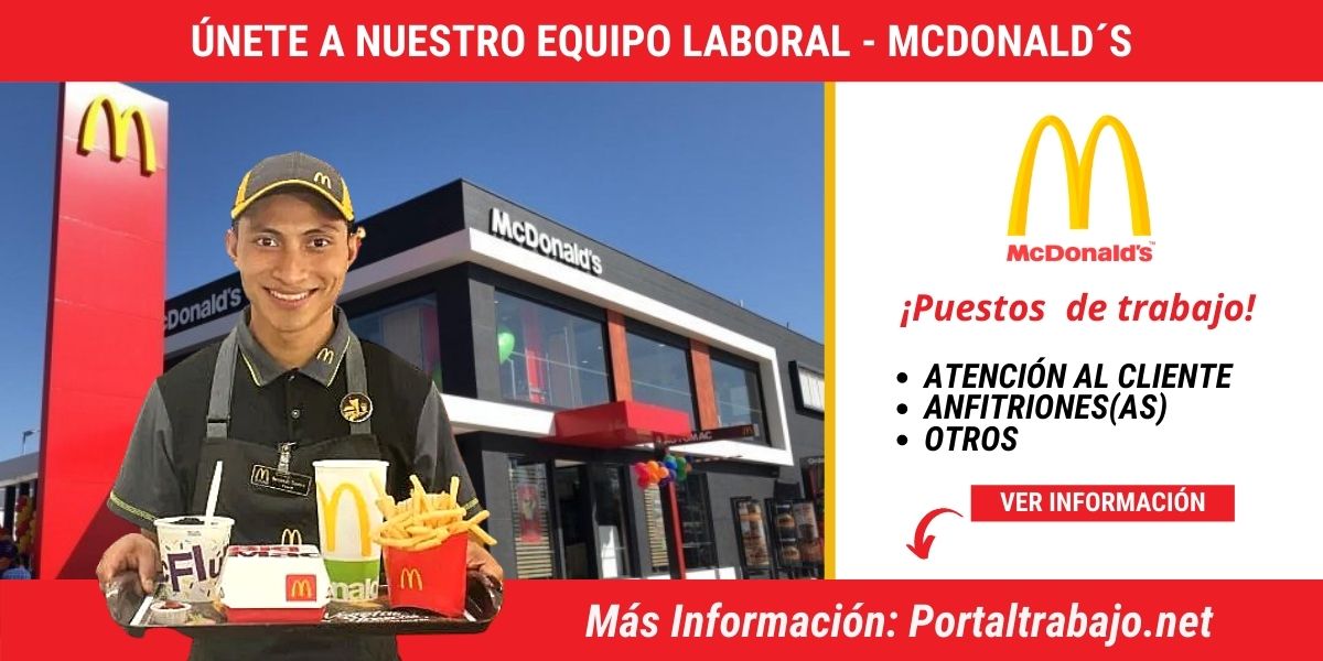 McDonald´s: Vacantes de Trabajo Disponibles Con o Sin Experiencia